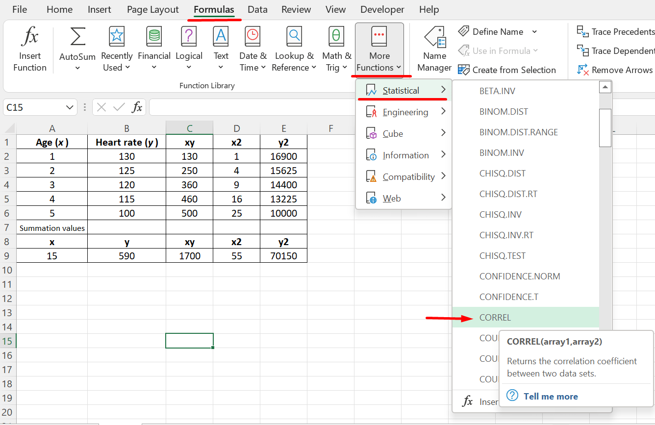 Finding Excel Correlation Formula: Complete Tutorial | AOLCC